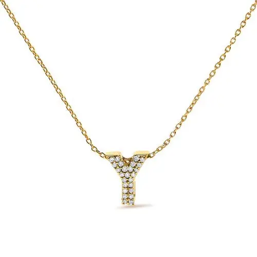 HAUS OF BRILLIANCE 10k Gold Diamond Accent Initial Pendant Necklace - Yellow | Y